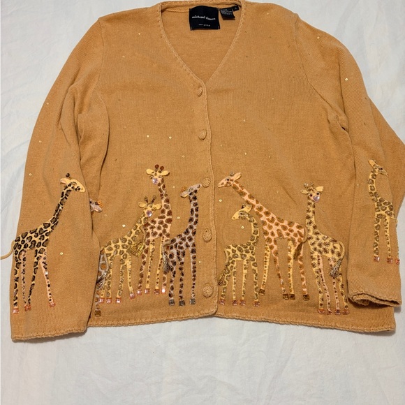 Michael Simon | Sweaters | Michael Simon Giraffe Cardigan Euc Xl | Poshmark
